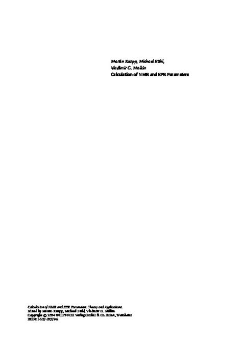 calculation of nmr and epr parameters [pdf] [31cf97i4rfo0]
