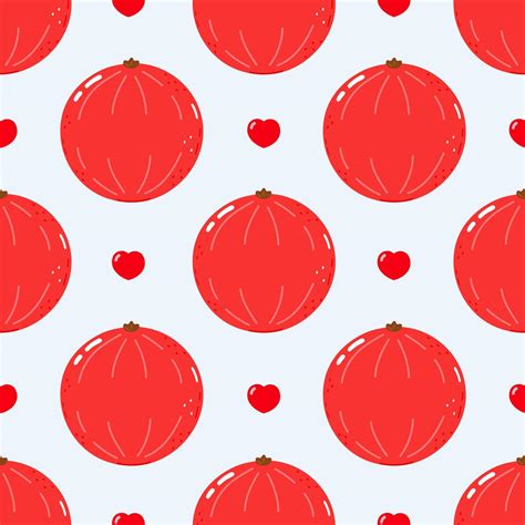 Red Currants And Hearts Seamless Cute Fruit Pattern 76186481 Vector Art