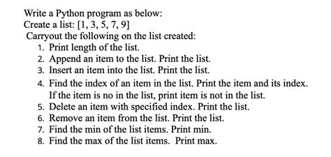 Solved Write A Python Program As Below Create A List Chegg Com