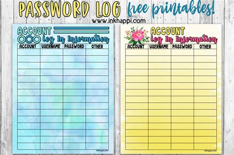Printable Password Log And Creating New Passwords Inkhappi Printable Password Log And Creating New Passwords Inkhappi