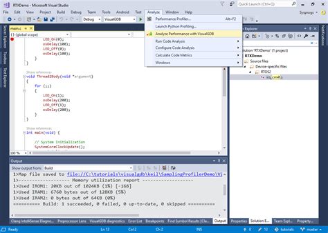 Profiling Rtx Based Projects With The Sampling Profiler Visualgdb Tutorials