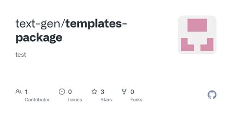 Github Text Gen Templates Package Test