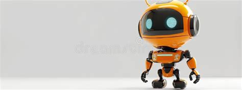 3d Cartoon Robot On A White Background Stock Illustration Illustration Of Smile Futuristic