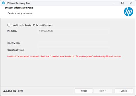 Solved Hp Cloud Recovery Tool Not Detecting My Model Hp Support Community 9195381
