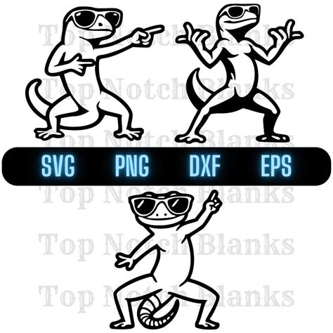 Lizard Dancing With Sunglasses Svg Gecko Dance Png Dancing Gecko