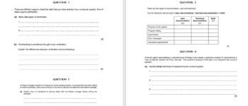 54 ICT IGCSE CHAPTER SEVEN 7 PAST QUESTIONS SYSTEM ANALYSIS AND DESIGN