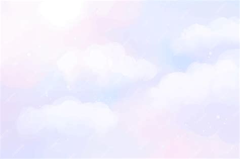 손으로 그린 수채화 파스텔 하늘 배경 무료 벡터
