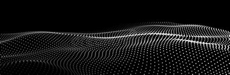 Wave Of Flowing Particles On A Dark Background Abstract Backdrop With Dynamic Elements Of Waves