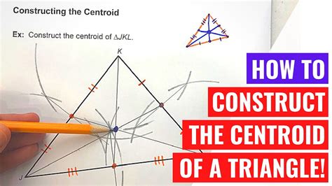 Constructing The Centroid Of A Triangle Youtube