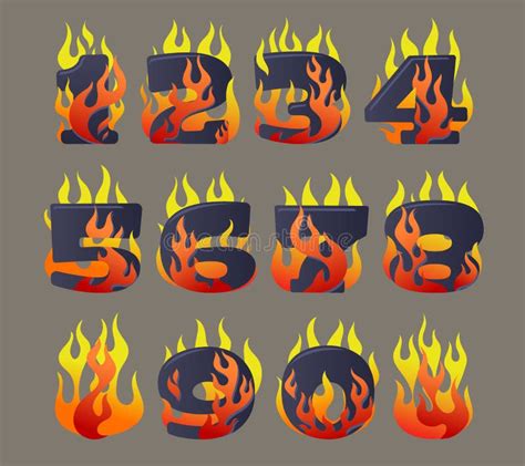 Flaming Alphabet And Numbers Stock Illustration Illustration Of Font Glow 9615670