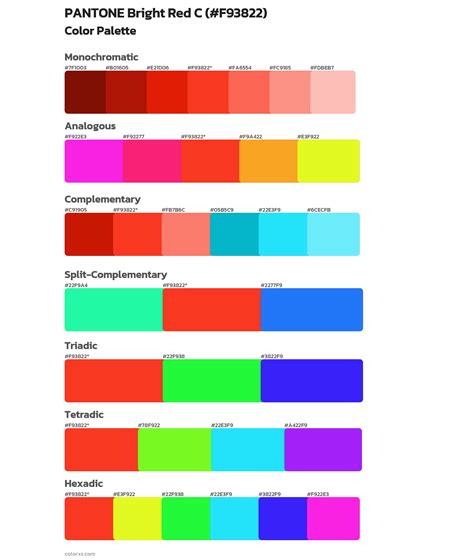 Pantone Bright Red C Color Palettes Pantone Bright Red C Color Palettes