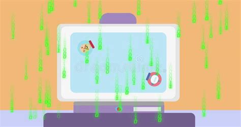 Animation Of Binary Coding Ai Chat On Computer And Data Processing Stock Video Video Of