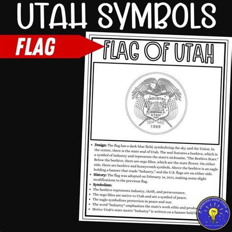 Utah Symbols Coloring Pages Flag Map Landmark And 3 State Symbols