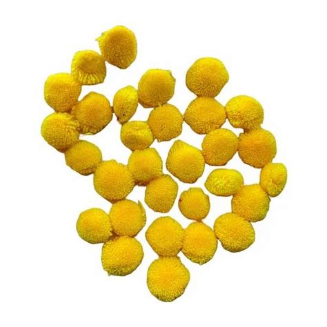 Wool 25 Cm Kinina Yellow Pom Poms For Crafting Packaging Type