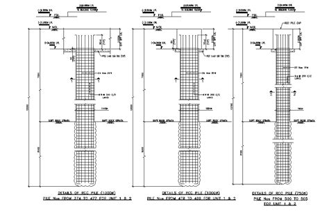 Mill House Of Rcc Pile Sections Details Are Given In This Autocad 2d Dwg Drawing File Download