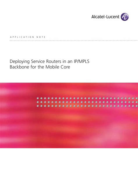 pdf deploying service routers in an ip mpls backbone for the mobile