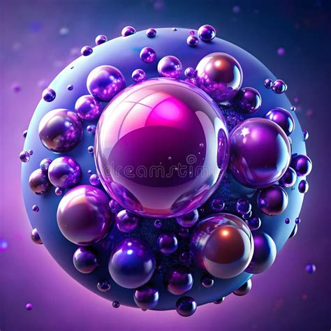 Glossy 3d Purple Spheres Background Buble Walpap Stock Illustration Illustration Of Pattern