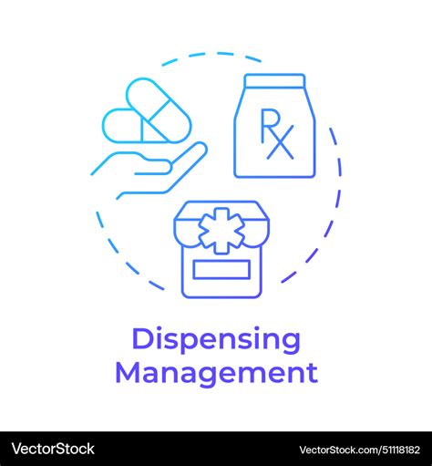 Dispensing Management Blue Gradient Concept Icon Vector Image