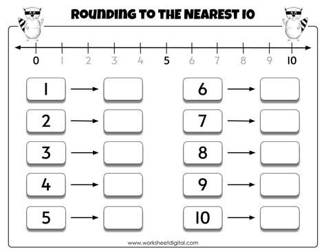 Rounding To The Nearest 10 Printable Math Worksheet For Primary School Math Worksheet For