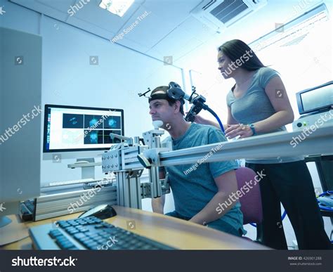 Scientist Conducting Transcranial Magnetic Stimulation Tms Stock Photo Shutterstock