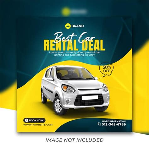 렌트카 소셜 미디어 인스 타 그램 게시물 또는 사각형 웹 배너 템플릿 Premium Psd 프리미엄 Psd 파일