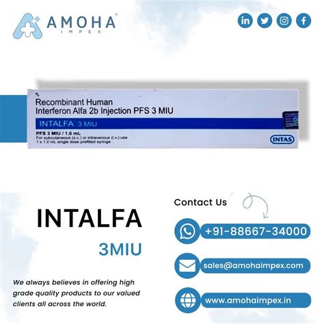 Intalfa 3miu Injection Interferon Alpha 2b 1 Ml At Rs 450 Piece In Surat