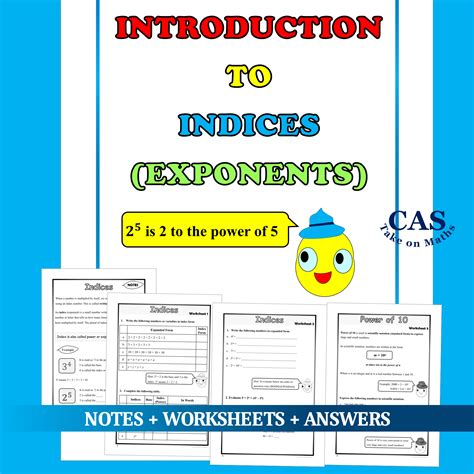 Introduction To Indices Exponents Notes And Worksheets Australian