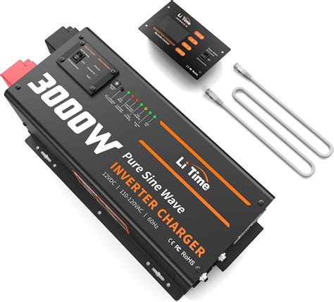 Amazon.com: LiTime 3000W Pure Sine Wave Inverter Charger, 12V DC to ...