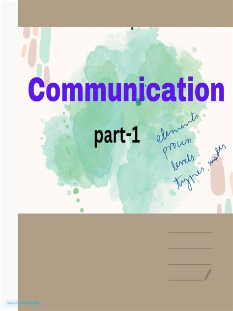 communication part 1 pdf communication behavioural sciences