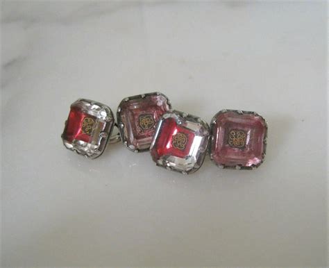 18th Century Stuart Crystal Cufflinks Antique Silver Mount Button Gold