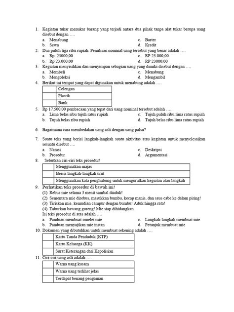 Soal Sts 2 Bahasa Indonesia Kelas 4 Tp 2023 2024 Pdf