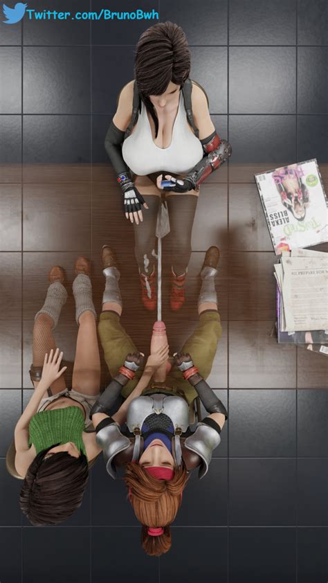 Rule 34 1futa 2girls 3d Black Hair Brown Hair Brunobwh Casual Bukkake Circumcised Clothed Cum