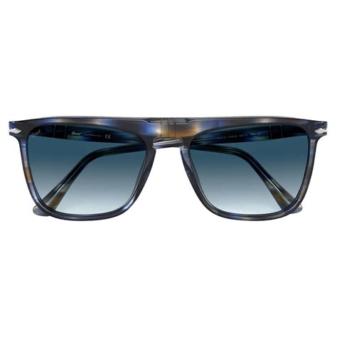 Persol Po3225s Blue Striped Grey Blue Gradient Grey Sunglasses