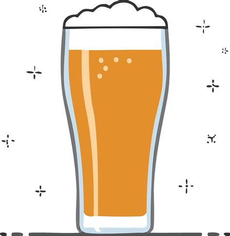 Drawn Beer Glass With Foam Hand Drawn Beer Pint Cartoon Drink