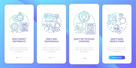 Premium Vector Donts For Website Success Blue Gradient Onboarding Mobile App Screen