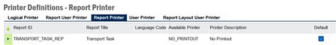 print transport task report on execute ifs community