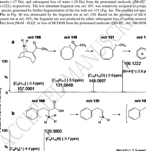 Uhplc Q Tof Product Ion Spectra And Proposed Fragmentation Pathways Of