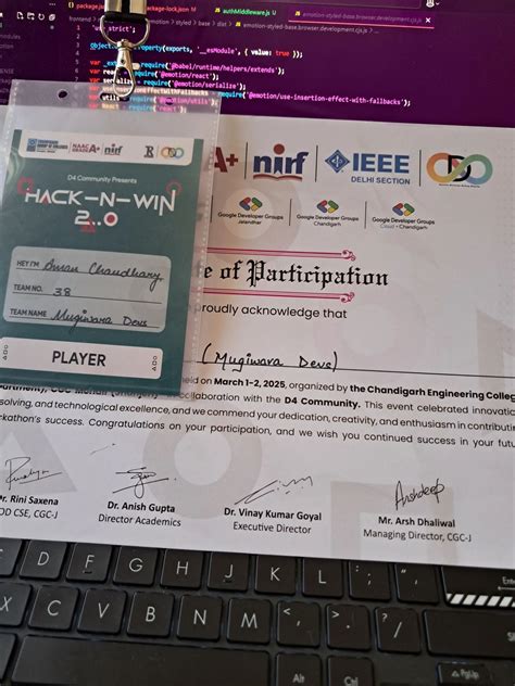 Hackathon Innovation Teamwork Cgcjhanjeri D4community Hacknwin2… Aman Chaudhary