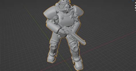 T51 Power Armor W Rifle From Fallout 4 Loading Screen Pose By 1primate Download Free Stl