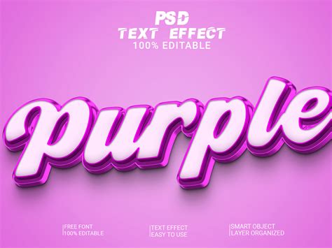 Purple 3d Text Effect By Md Imamul On Dribbble