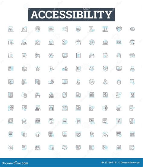 Accessibility Vector Line Icons Set Accessible Ease Mobility Aids Adaptability