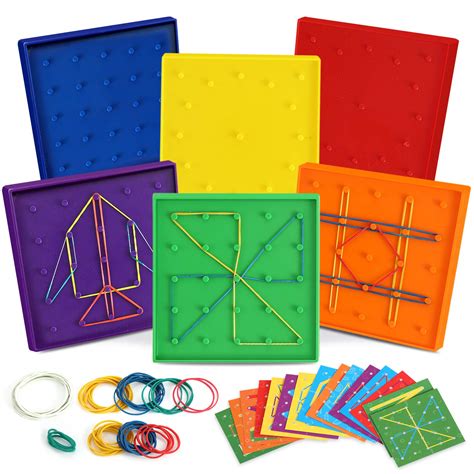 6 Pack Double Sided Geoboard Mathematical Manipulative