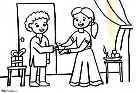 Happy Raksha Bandhan 2 Coloring Page