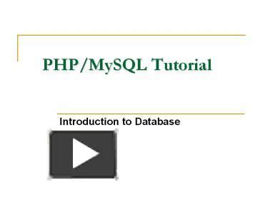 PPT Php Mysql PowerPoint Presentation Free To View Id E ZTg Y