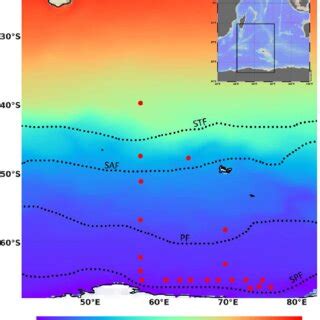 The Background Map Shows Various Fronts Along With Sea Surface Download Scientific Diagram