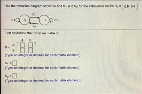 Solved Use The Transition Diagram Shown To Find S And S