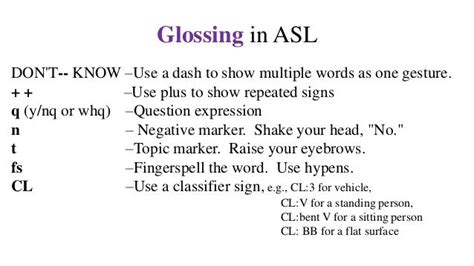 Glossing In Asl What Is It Eight Examples