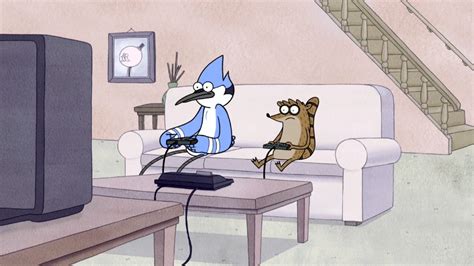 Image S3e04 032 Mordecai And Rigby Playing Video Games Png Regular