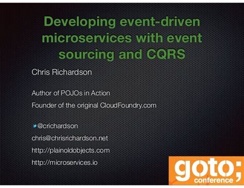 Developing Event Driven Microservices With Event Sourcing And Cqrs Got