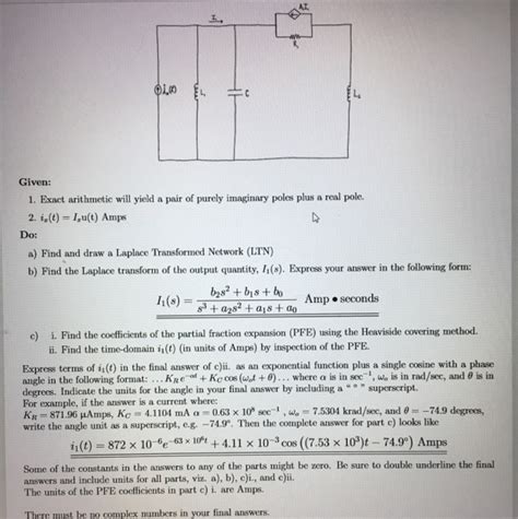 Solved Given 1 Exact Arithmetic Will Yield A Pair Of